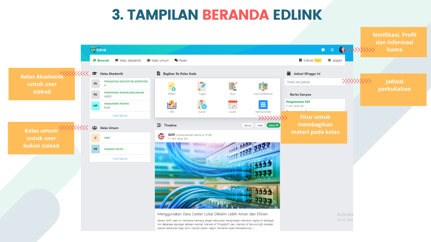 Panduan E-learning Menggunakan Edlink bagi Dosen AKBARA - POLITEKNIK ...